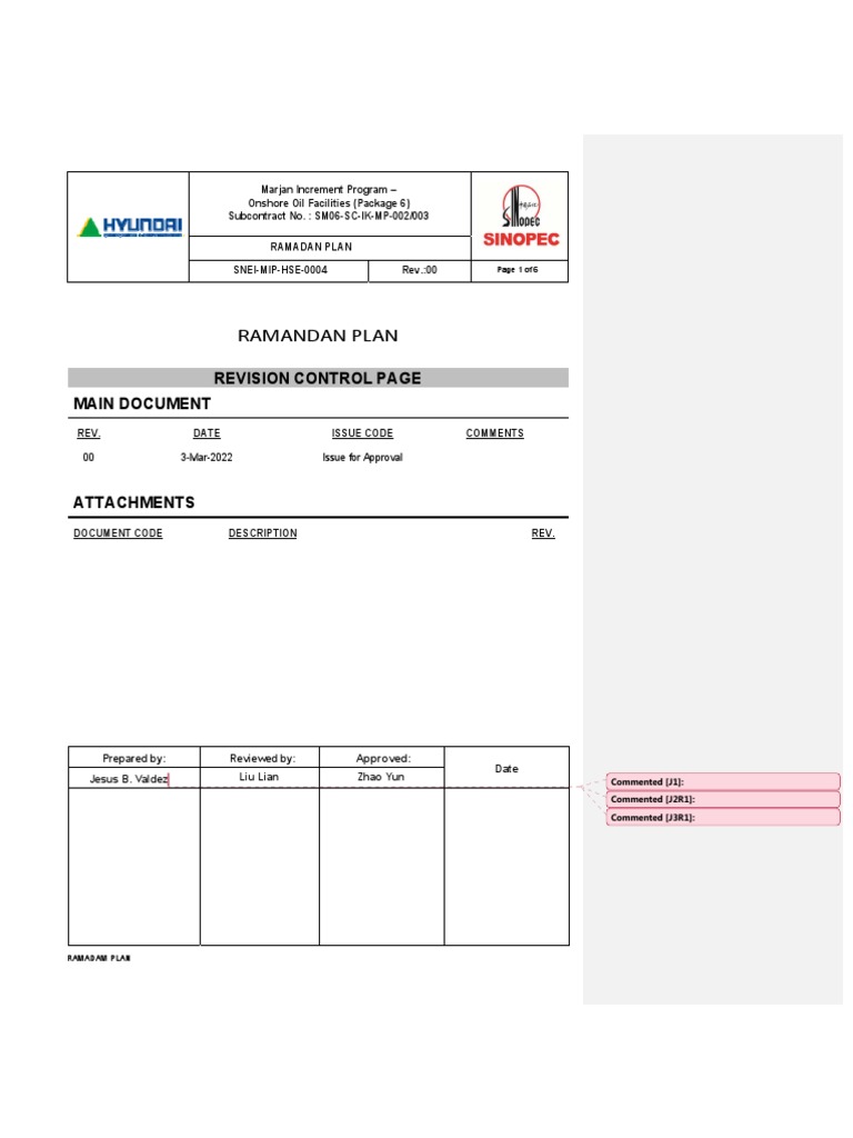 SNEI-MIP-HSE-0004 Ramadan Plan | PDF | Ramadan