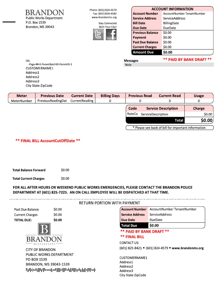 Sample Water Bill | PDF