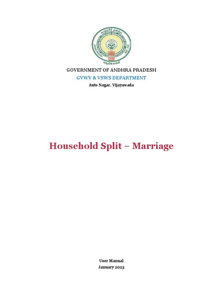 Draft User Manual For Household Split - Marriage V3 | PDF | Login