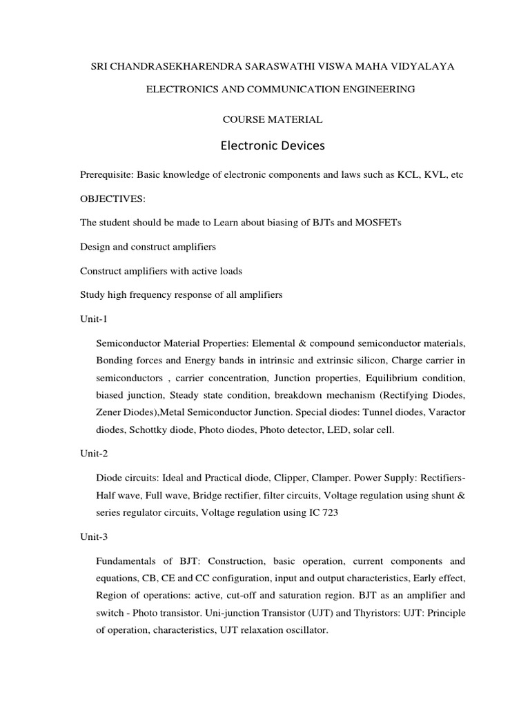 EDC Jayalakshmi | PDF | P–N Junction | Diode