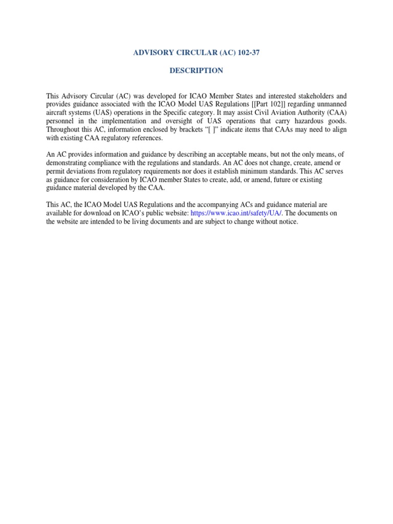 Revised Advisory Circular 102-37 | PDF | Dangerous Goods | Risk Assessment