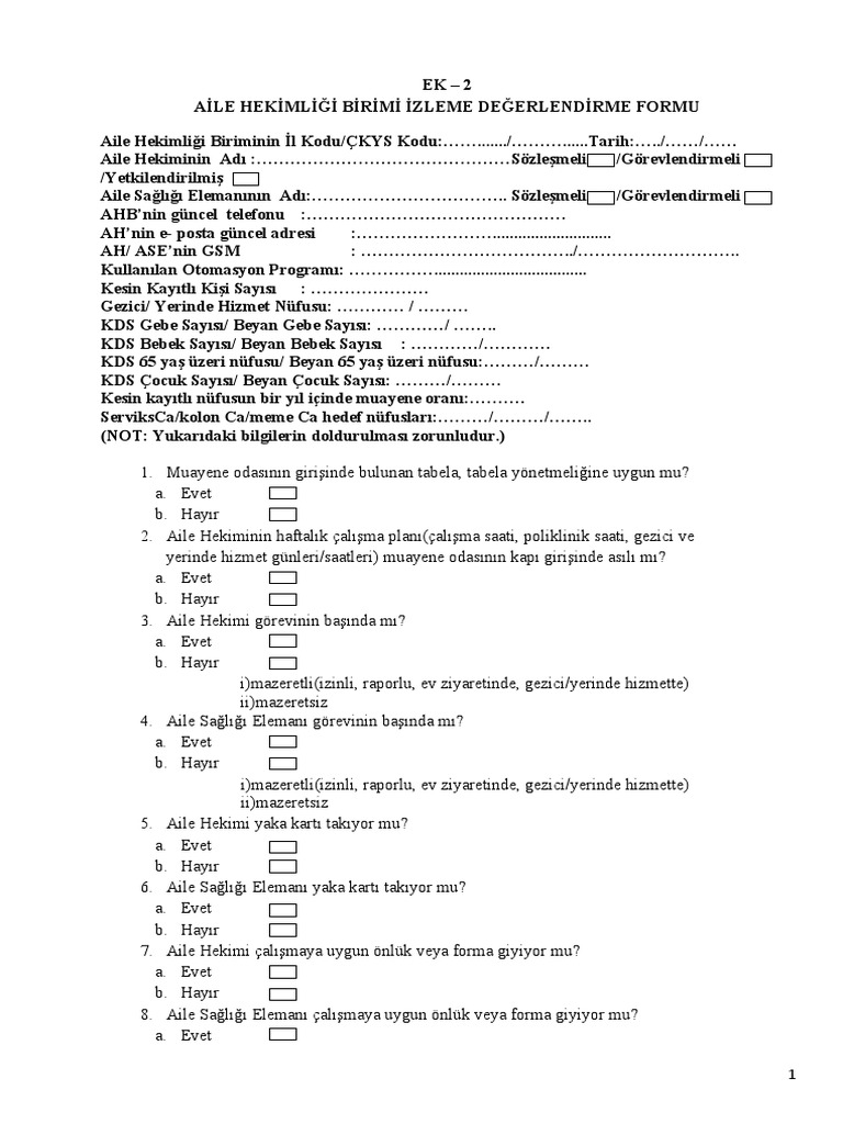 Ek-2 Ahb Formu | PDF