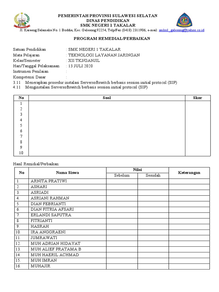 Program Pembelajaran Perbaikan Dan Pengayaan | PDF