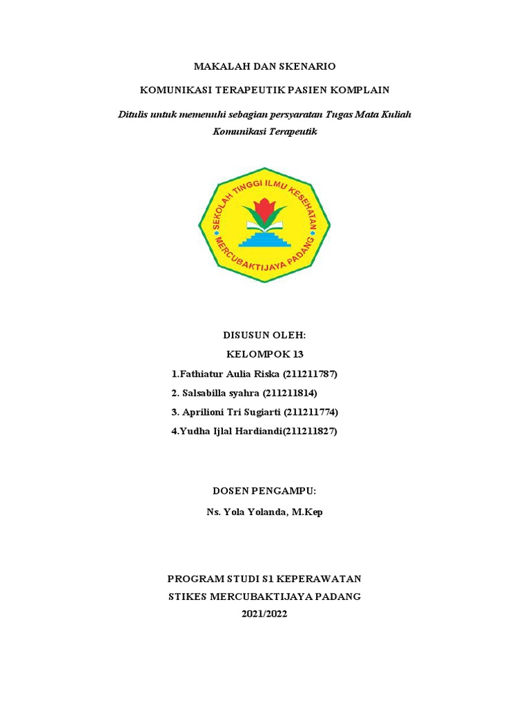 Komunikasi Terapeutik Pasien Komplain | PDF