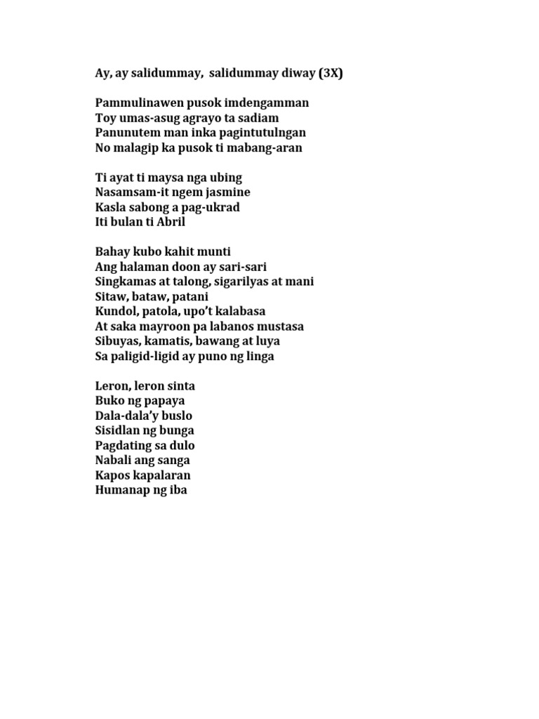 Ay Ay Salidummay | PDF