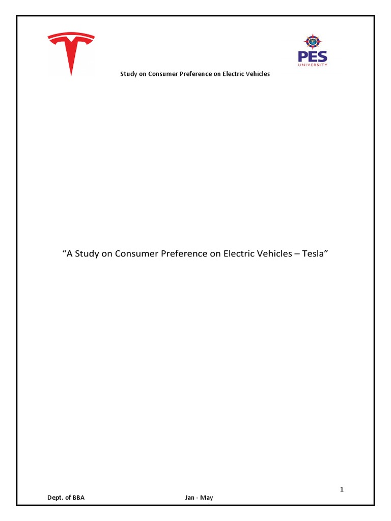 A Study On Consumer Preference On Electric Vehicles | PDF | Electric ...