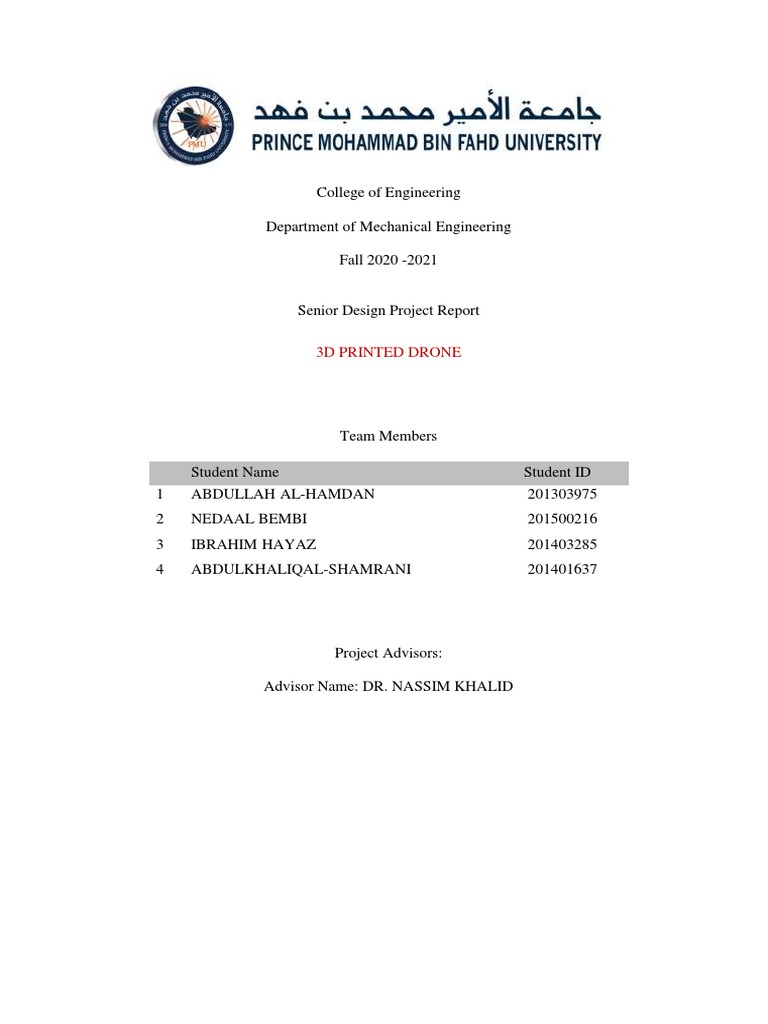 3d Printed Drone Report | PDF | Quadcopter | Unmanned Aerial Vehicle