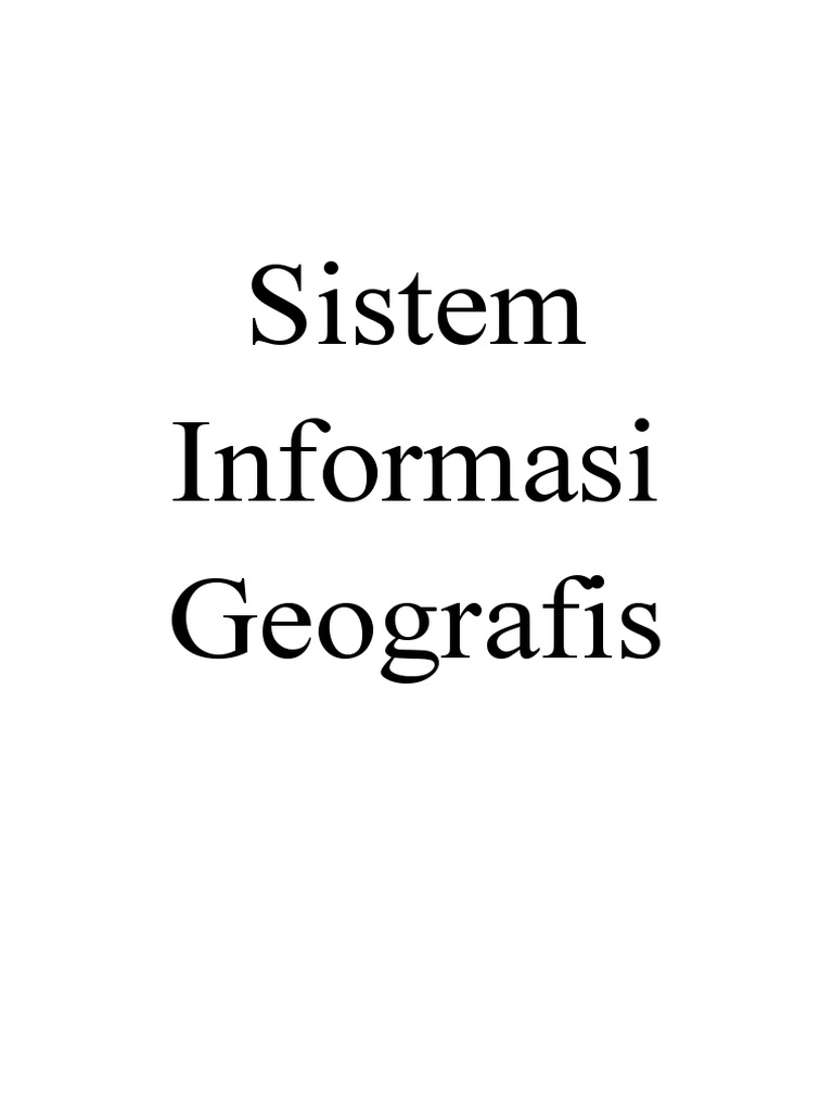 Sistem Informasi Geografis Pdf 