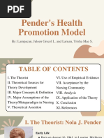 Penders Health Promotion Model | PDF | Behavior | Self Efficacy