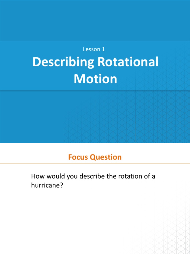 CA Lesson 1 Describing Rotational Motion Student | PDF | Angle | Velocity