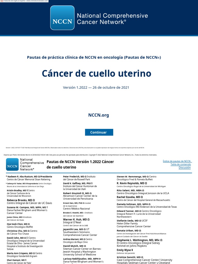 Ca Cervical 2022.en - Es-Traducido | PDF | Cáncer de cuello uterino | Epidemiología