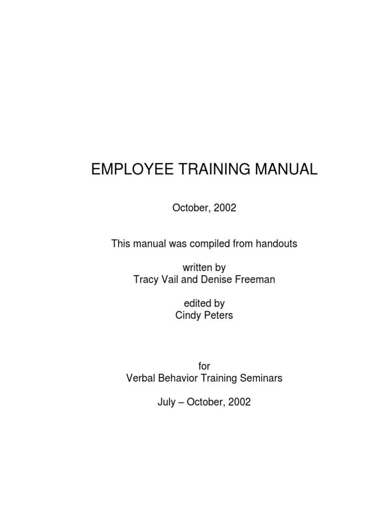 Verbal Behavior Training Overview | PDF | Reinforcement | Psychological ...