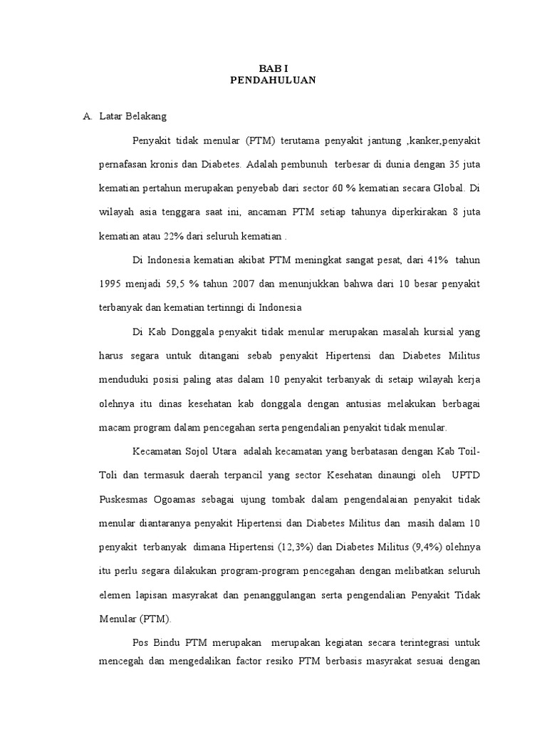 Pedoman Program PTM-1 | PDF