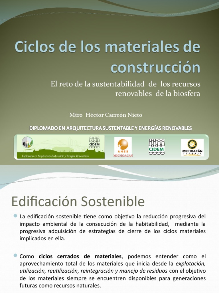 Ciclos de Los Materiales de Construcción | PDF | Sustentabilidad | Reciclaje