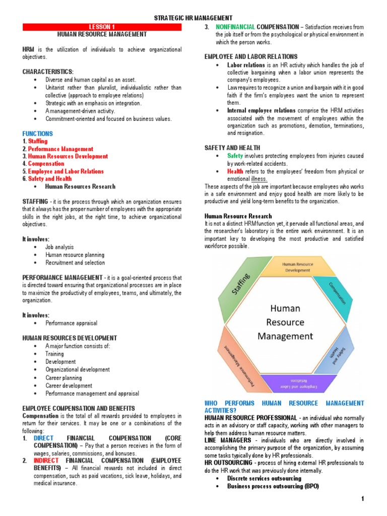 Strategic Human Resource Management-REVIEWER | PDF | Human Resource ...