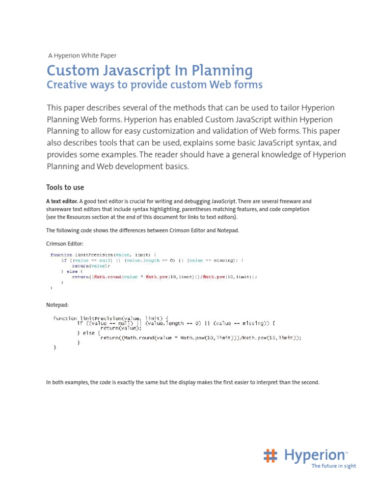 Planning Javascript v3 130516 | PDF | Java Script | Subroutine