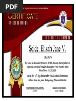 TARPAPEL 1st Quarter RECOGNITION DAY | PDF