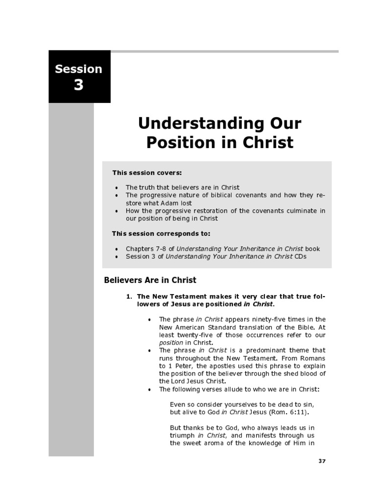 Understanding Our Position in Christ Thectp Org | PDF | Covenant ...