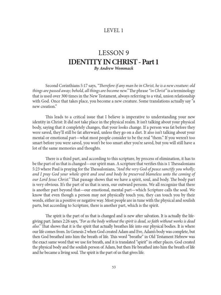 IDENTITY IN CHRIST - Part 1 (PDFDrive) | PDF | Born Again | Jesus