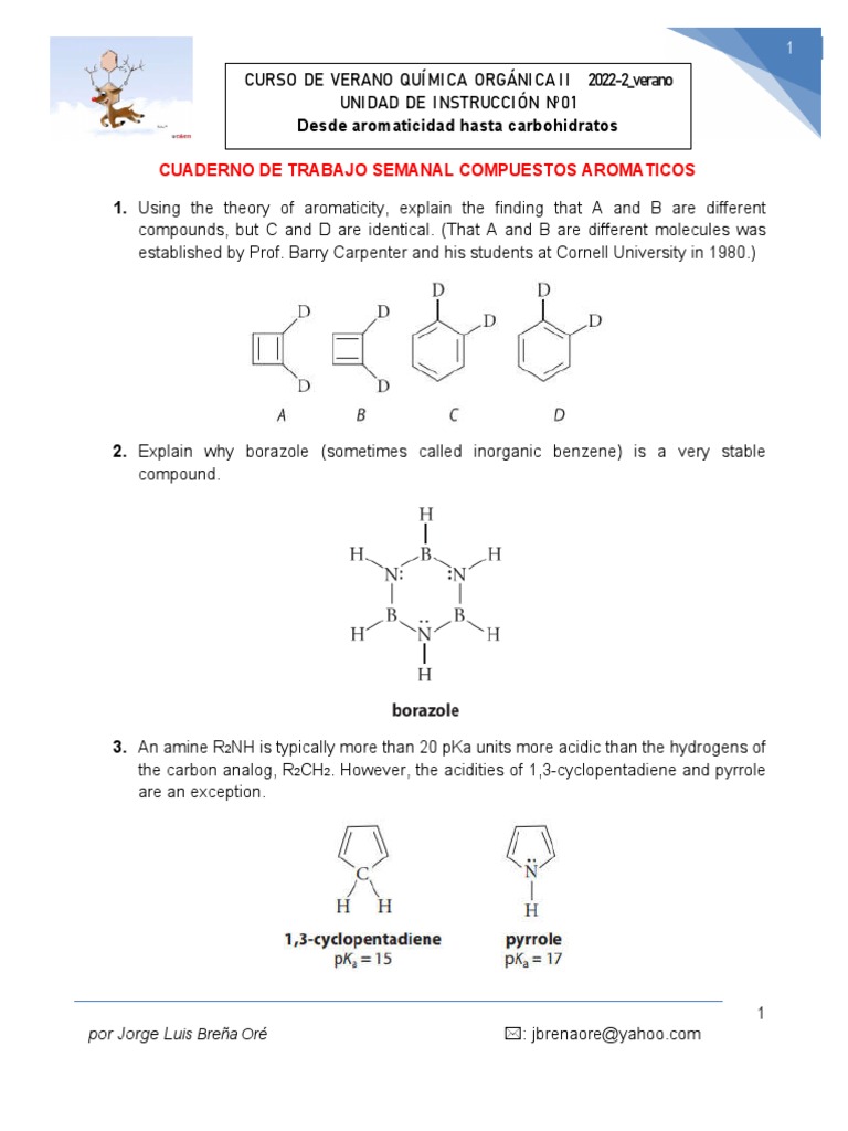 Organic Chemistry Aromatic Compounds Workbook | PDF | Aromaticity ...