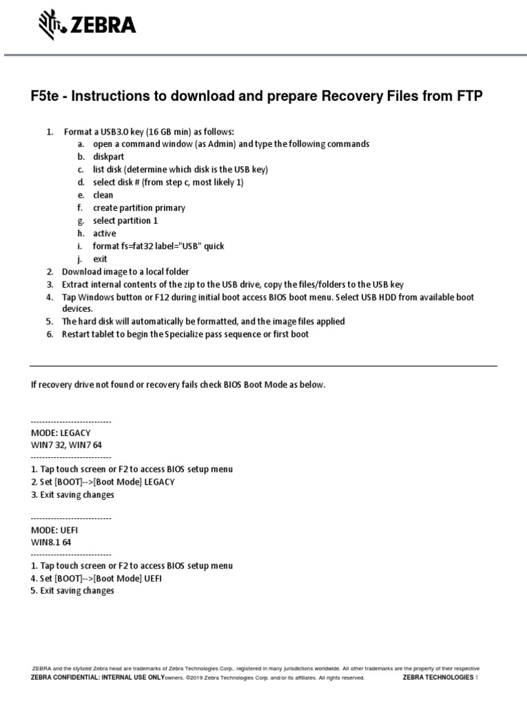 F5te Instructions To Download and Prepare Recovery Files | PDF