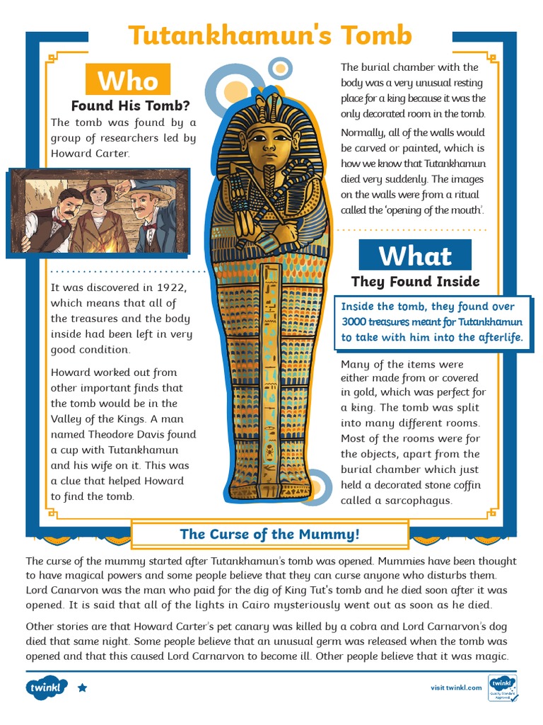 LKS2 Tutankhamun Differentiated Reading Comprehension Activity | PDF ...