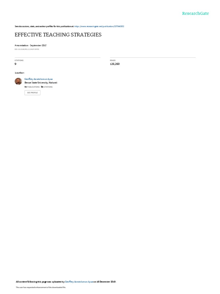 Effective Teaching | PDF | Learning | Teachers