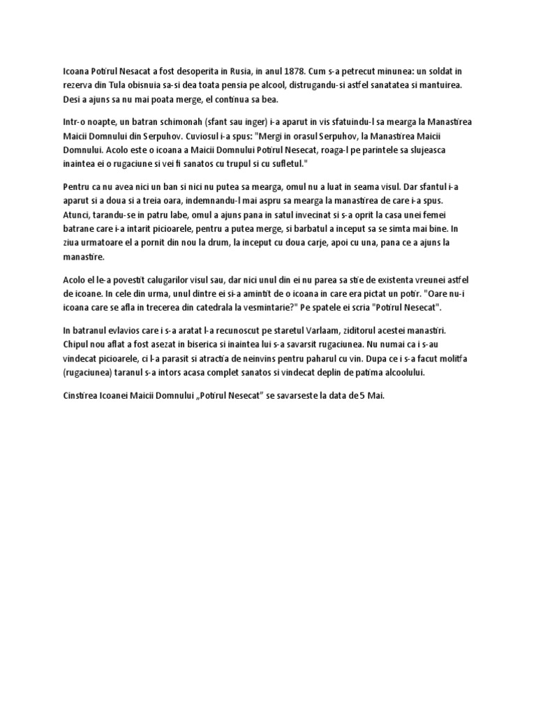 Icoana Maicii Domnului Potirul Nesecat | PDF