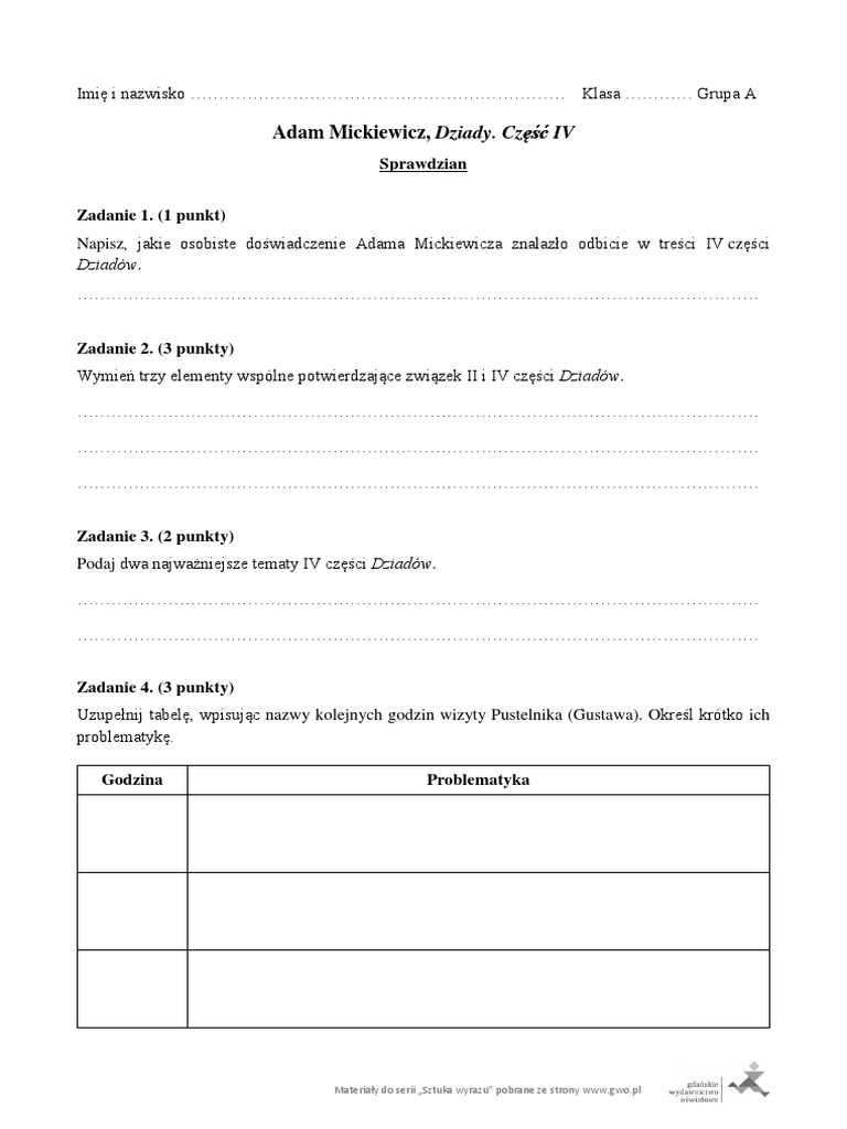 Dziady CZ IV Wersja A 2 | PDF