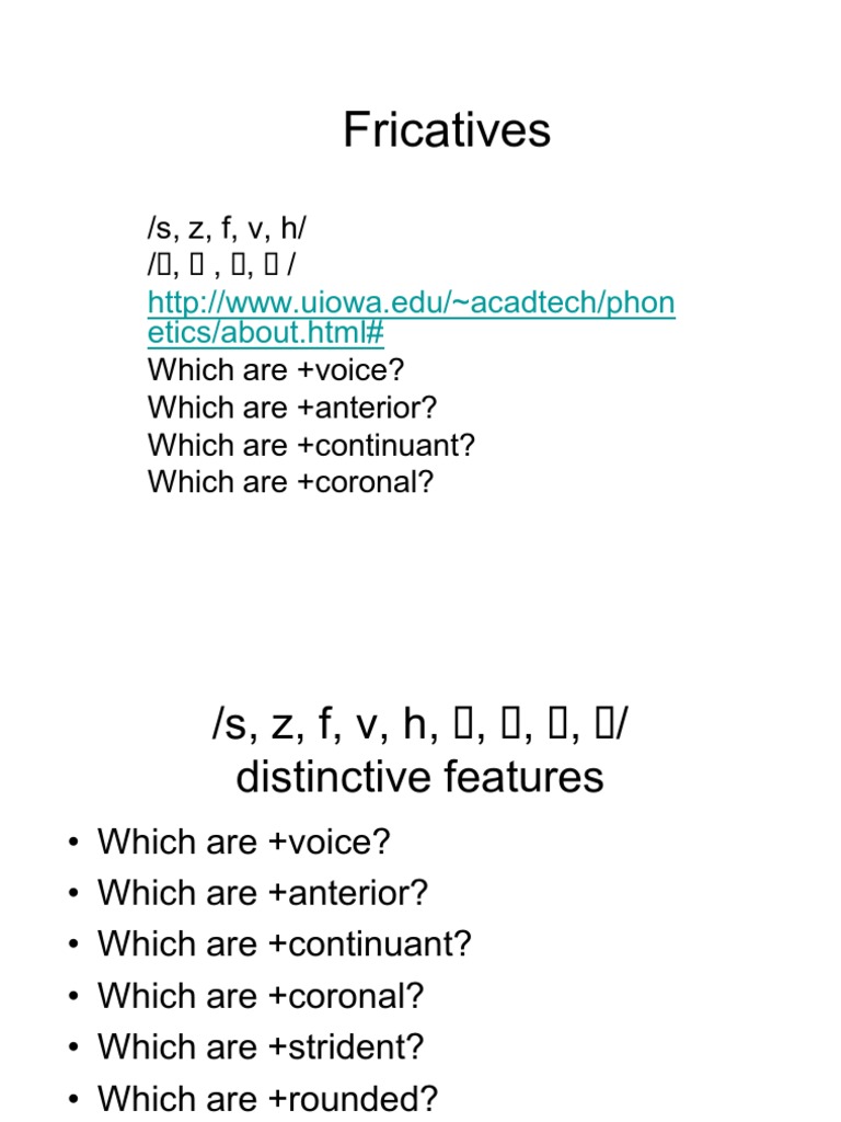 Fricatives | PDF | Wellness