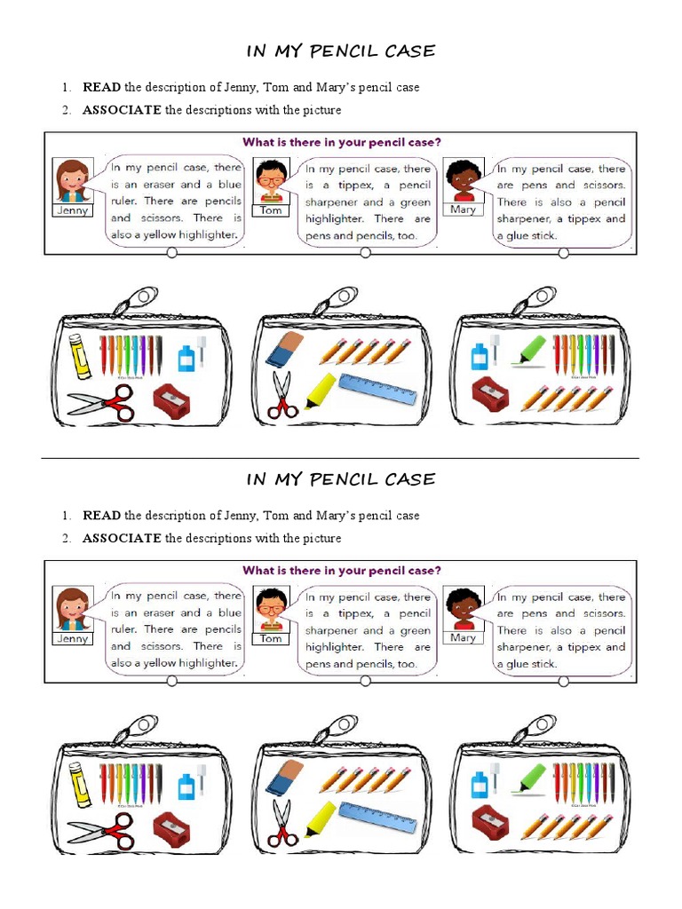 Pencil Case Worksheet Templates Layouts - 144619 | PDF