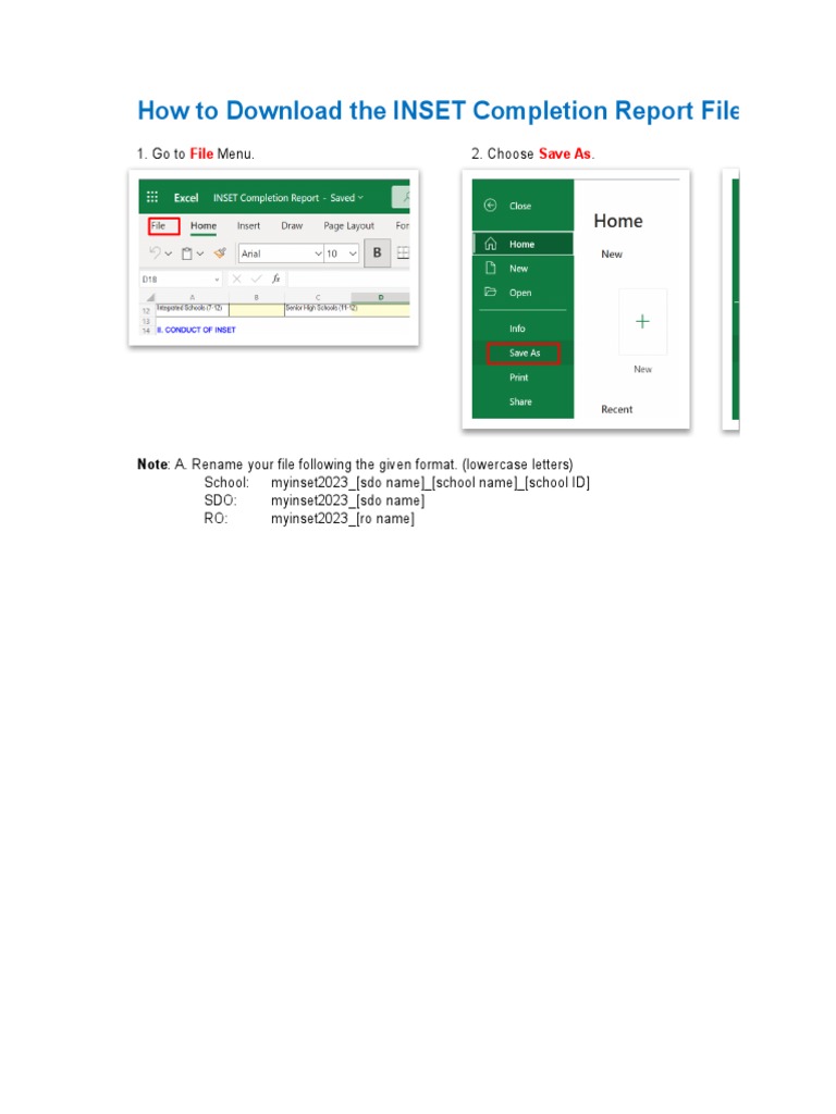 Download INSET Completion Report Guide | PDF | Computing | Software