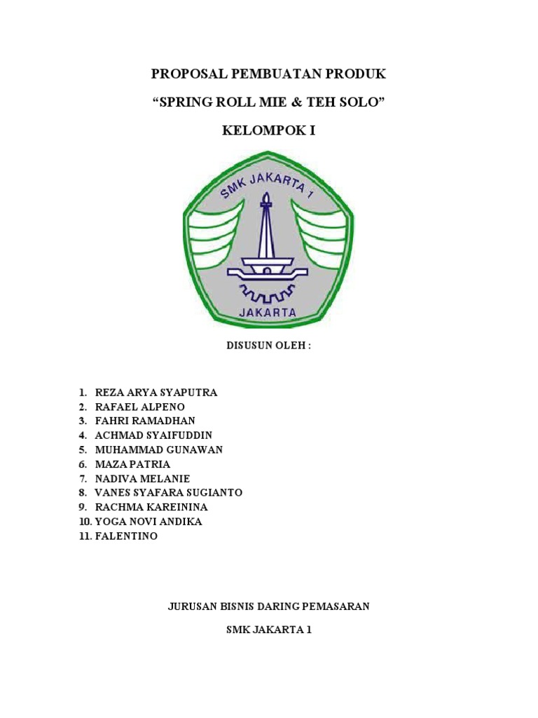 Proposal Pembuatan Produk Kelompok 1 Revisi 1.1 | PDF