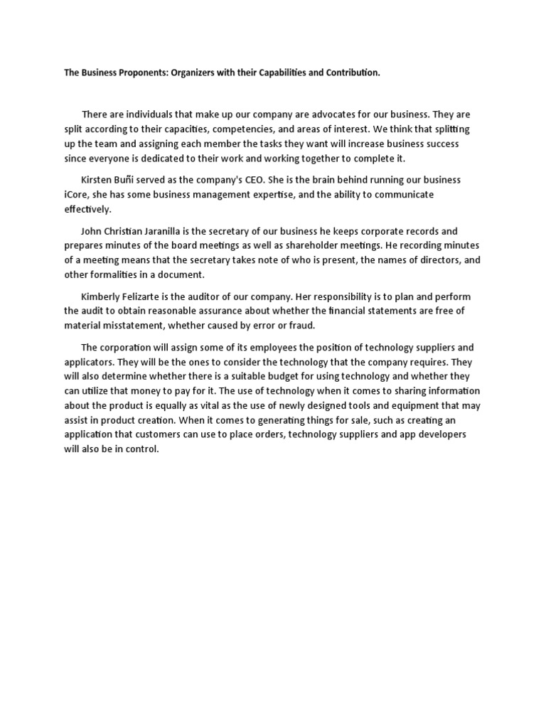 The Business Proponents | PDF