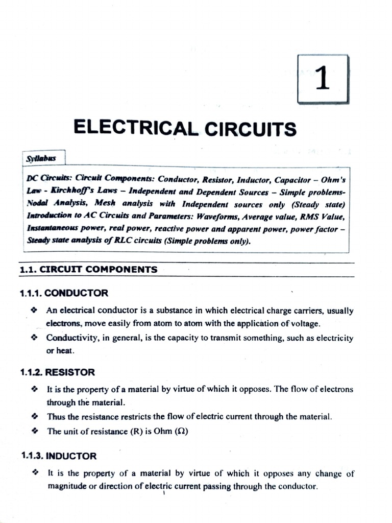 Beee Unit-I Electrical Circuits.... | PDF