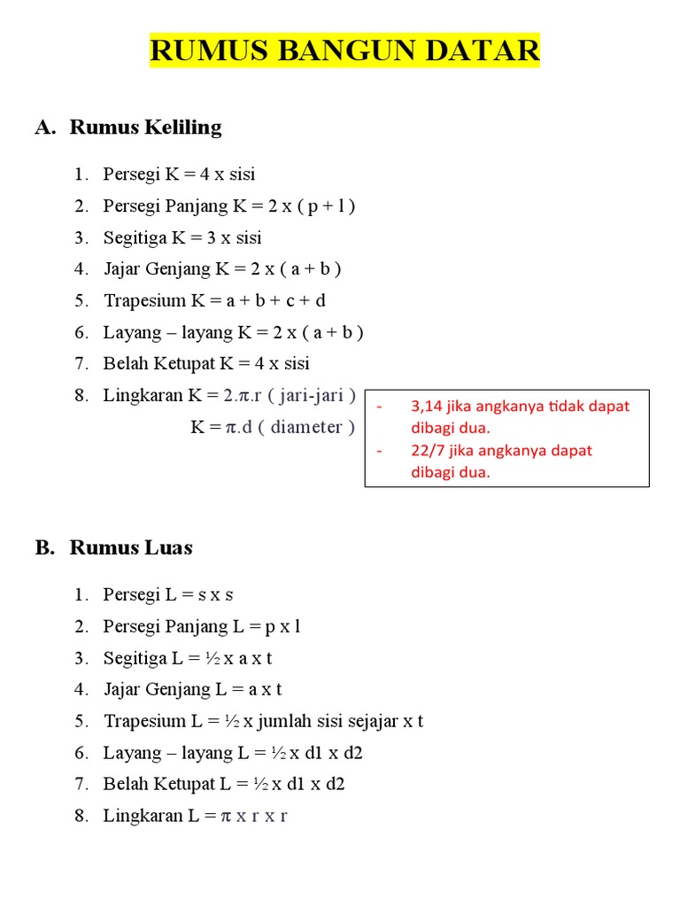 Rumus Bangun Datar | PDF