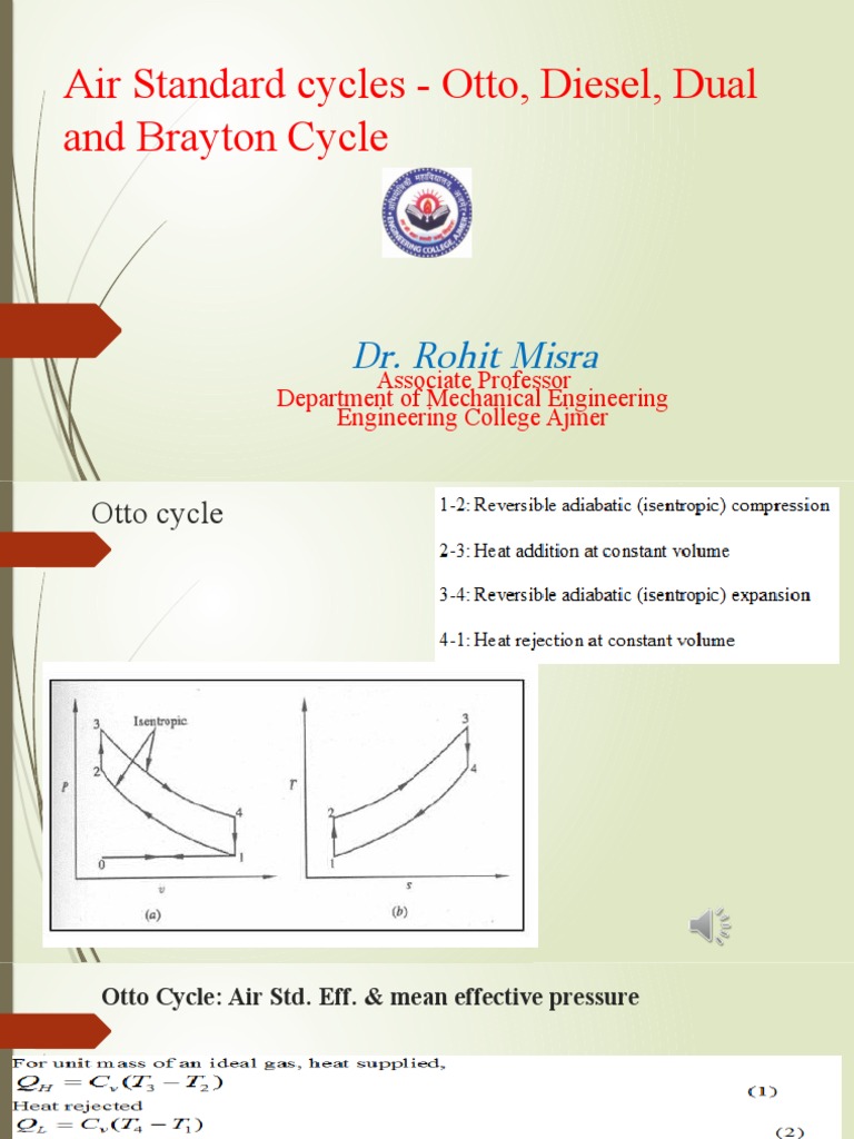 Air Standard Cycles in I.C. Engines | PDF | Engines | Diesel Engine
