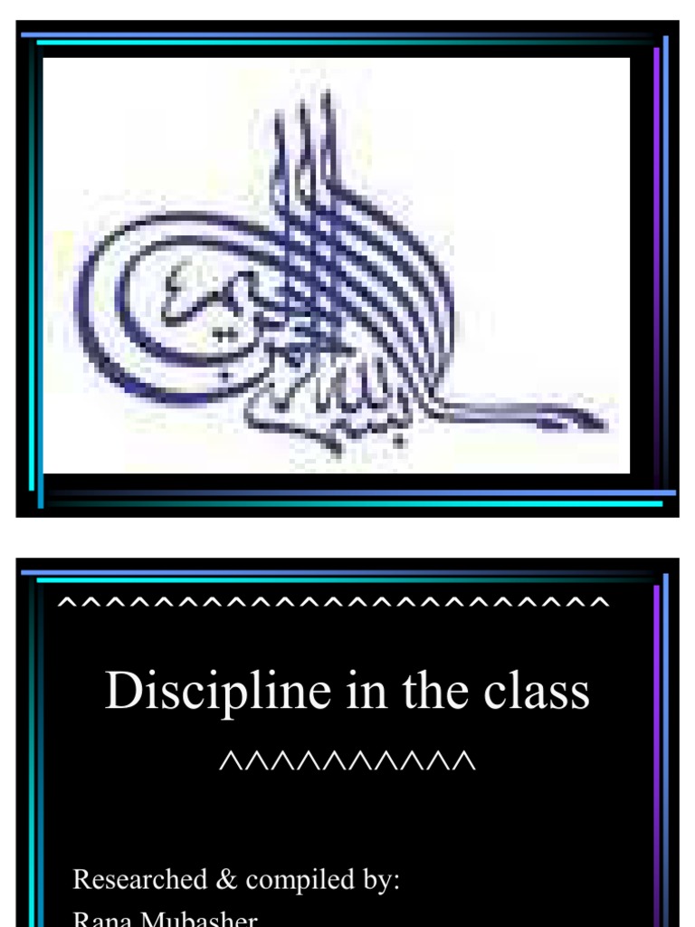 Discipline in The Class PPT Suffah Saviour School | PDF | Teachers ...