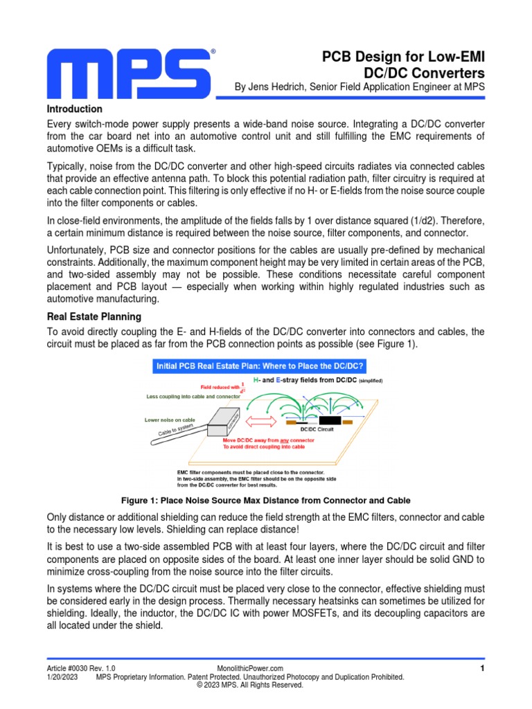 PCB Design For Low-EMI DC - DC Converters | PDF | Inductor | Printed Circuit Board