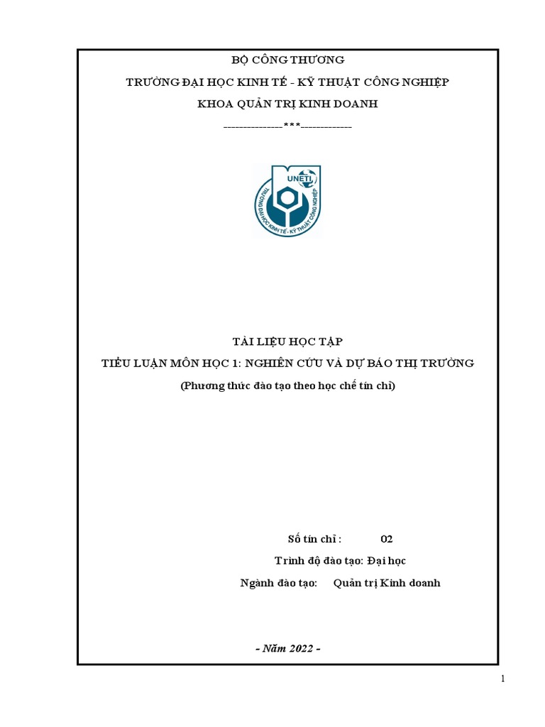 TLHT - Tiểu luận 1 | PDF