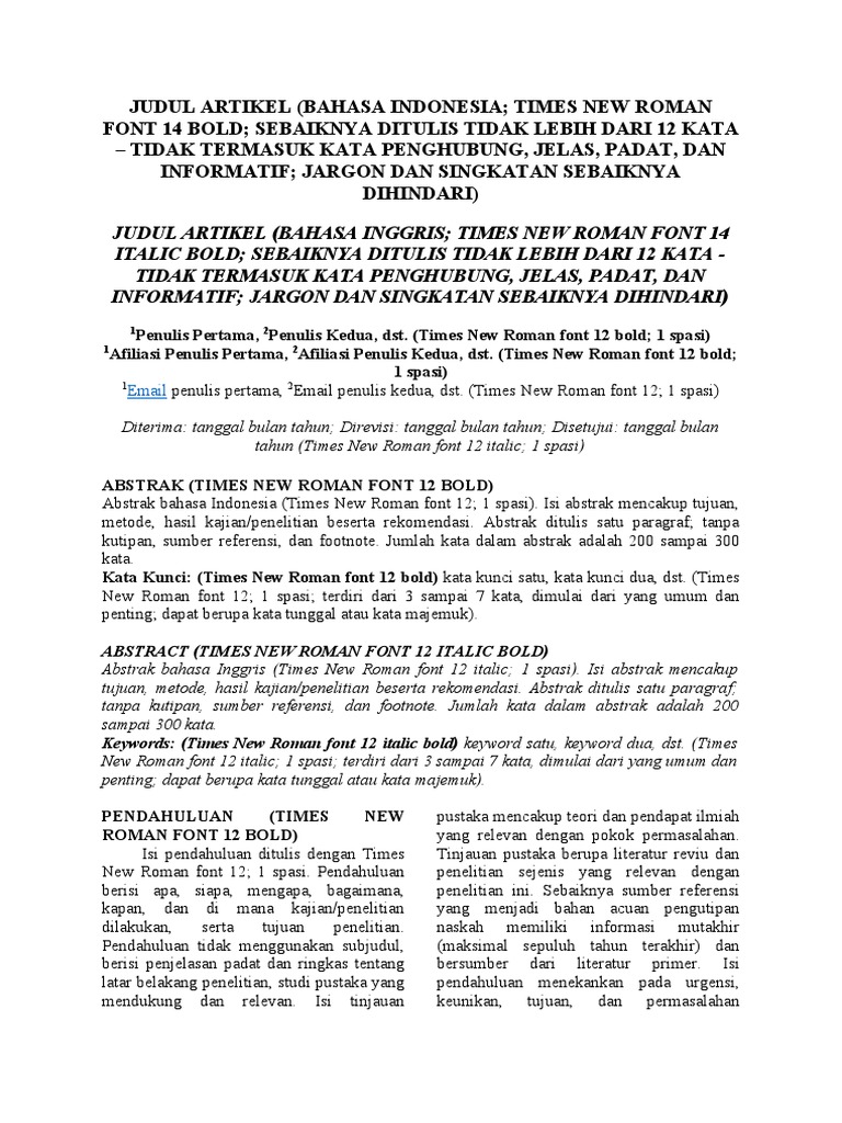 Template Penulisan Artikel E-Journal | PDF