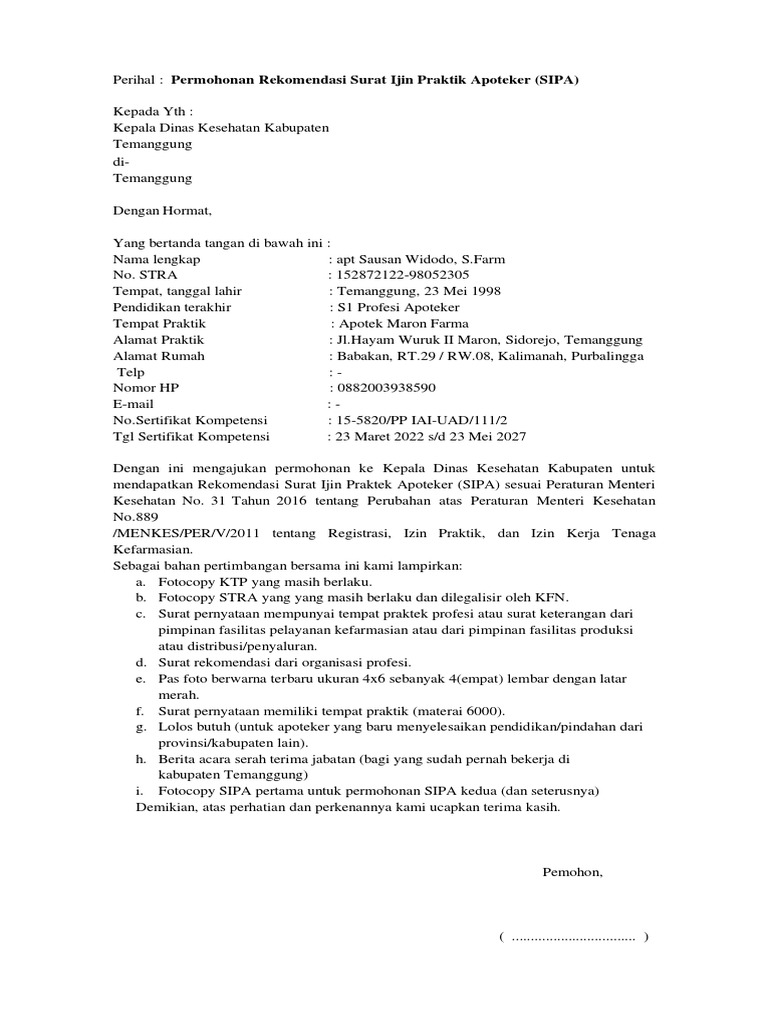 Ijin Sipa | PDF | Karier & Perkembangan | Hukum