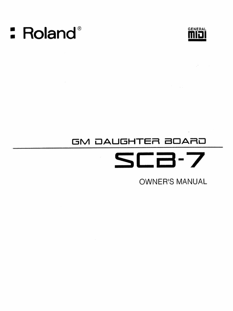 Roland SCB 7 Manual | PDF