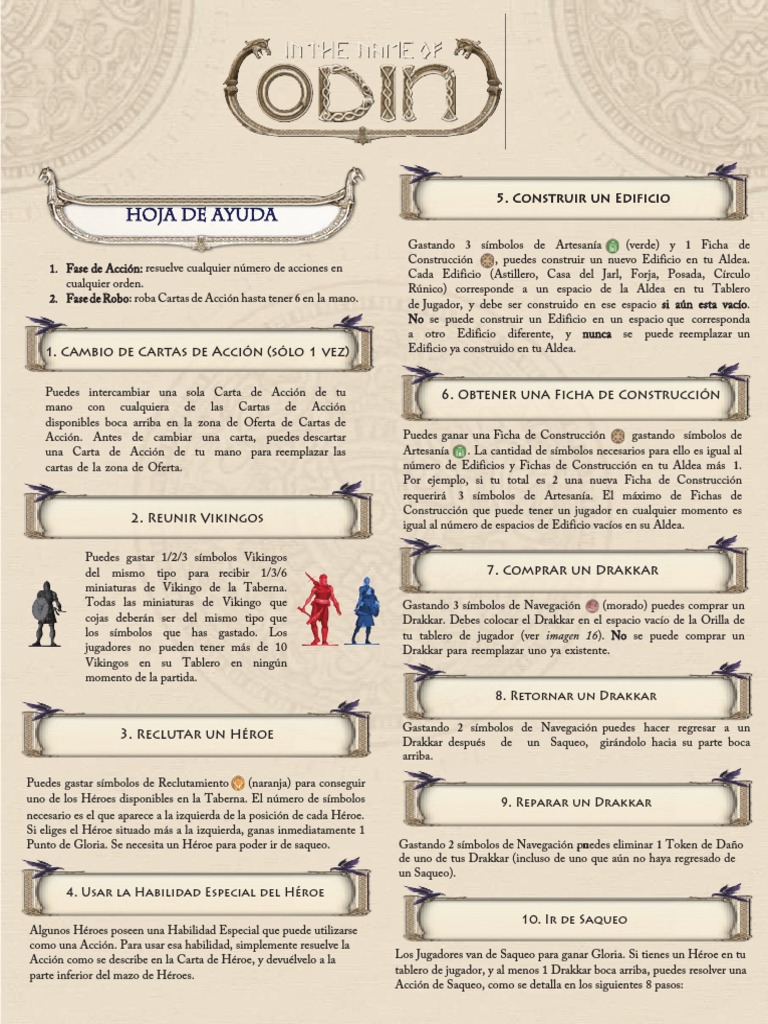 In The Name of Odin - Hoja de Ayuda | PDF | Vikingos