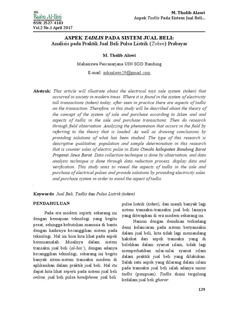 Aspek Tadlis dalam Jual Beli Pulsa | PDF