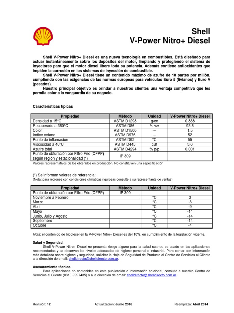 Diesel Avanzado: Shell V-Power Nitro+ | PDF | Combustible diesel ...