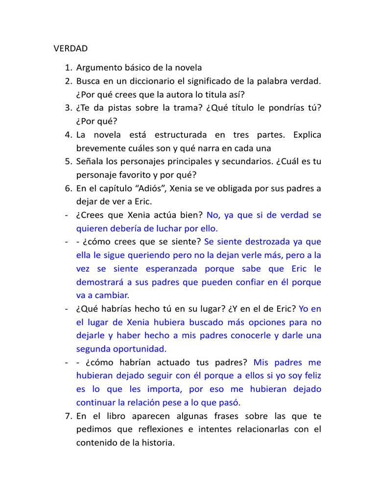 Verdad y Xenia en la novela | PDF