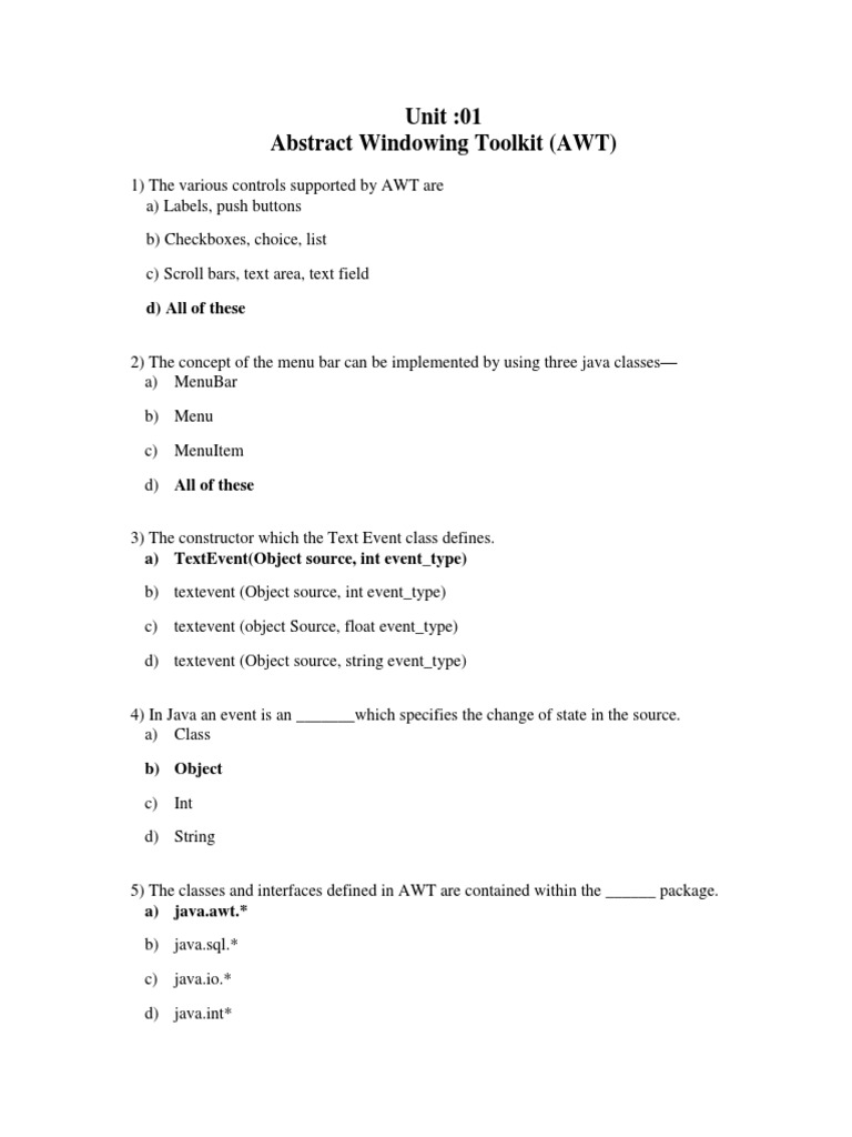 Ajp MCQ Chapter 1 | PDF | Class (Computer Programming) | Method ... Ajp MCQ Chapter 1 | PDF | Class (Computer Programming) | Method ...
