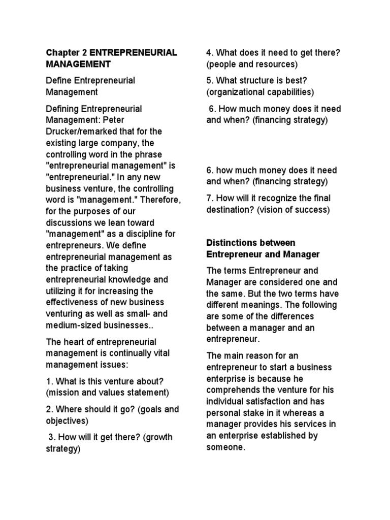 Defining Entrepreneurial Management | PDF | Entrepreneurship ...