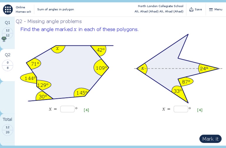 MyiMaths Lesson - Sum of Angles in A Polygon | PDF